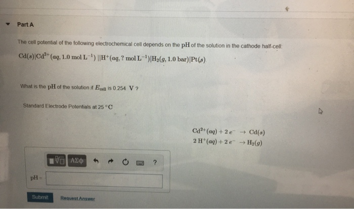 Solved Part A The coll potential of the following | Chegg.com
