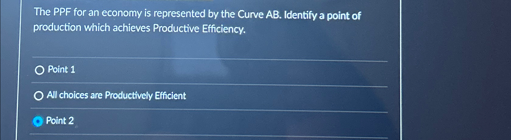 Solved The PPF for an economy is represented by the Curve | Chegg.com