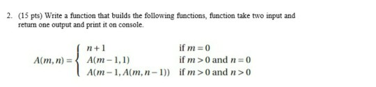 Solved 2. (15 pts) Write a function that builds the | Chegg.com