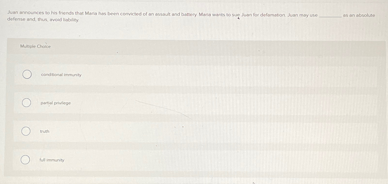 Solved Juan announces to his friends that Maria has been | Chegg.com