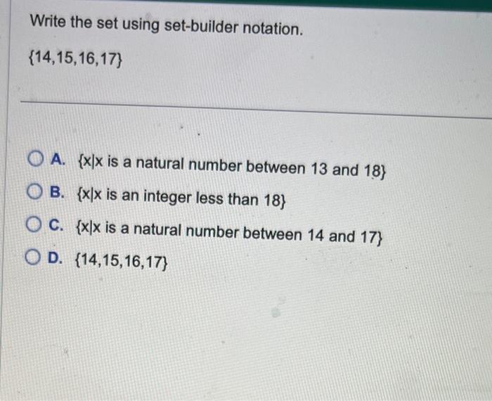 Solved Write the set using set-builder notation. | Chegg.com