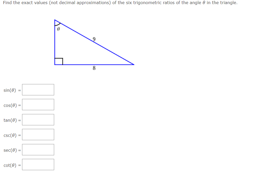 Solved Find the exact values (not decimal approximations) | Chegg.com