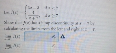 Solved Let f(x)={3x-3, if x
