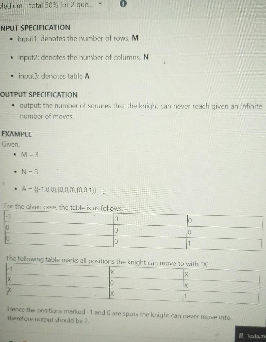 Solved you are given an M∗N table named A representing a | Chegg.com