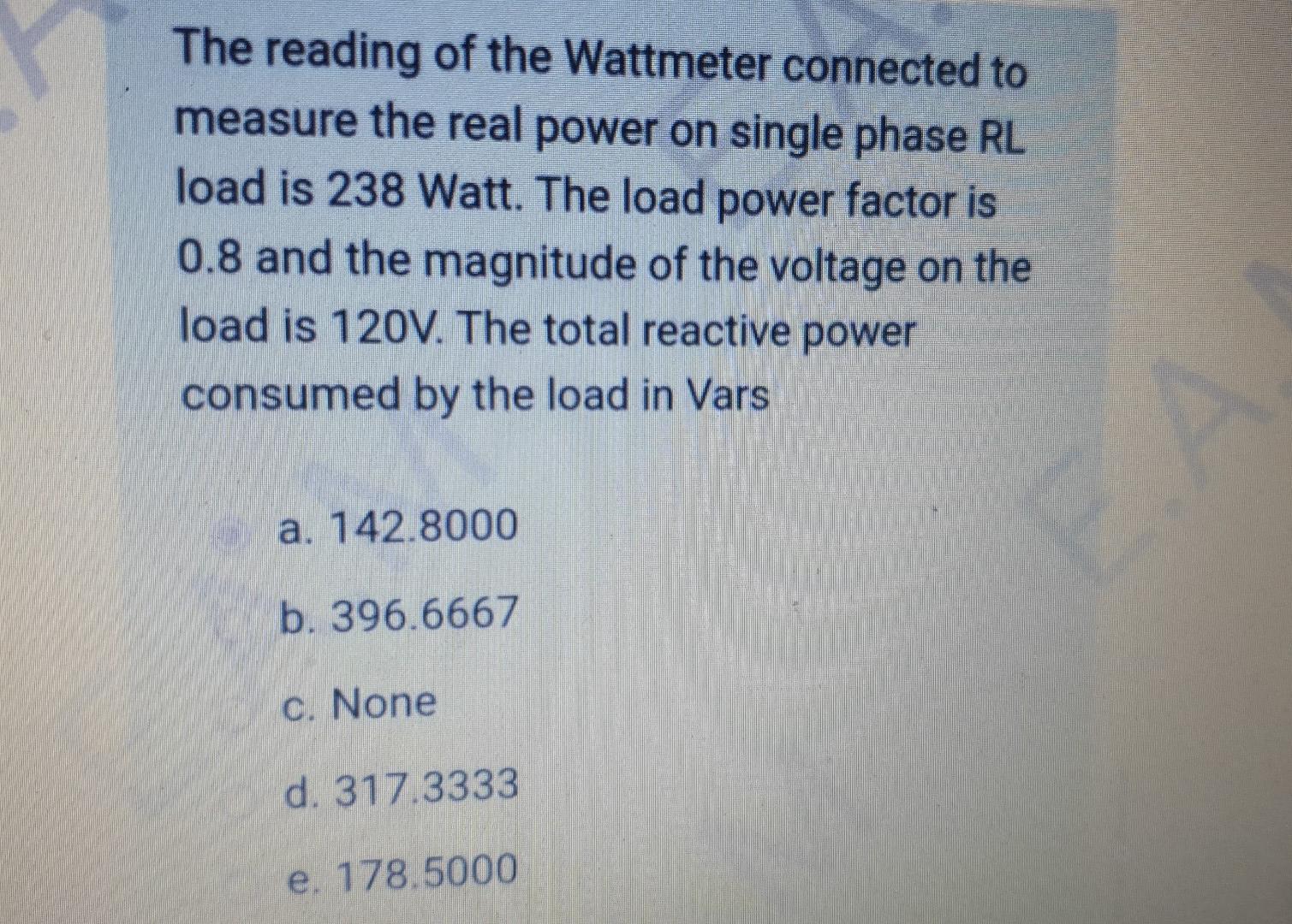Solved The reading of the Wattmeter connected to measure the | Chegg.com