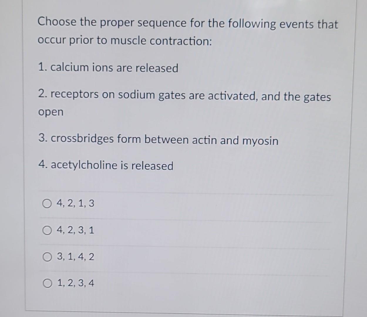 Solved Choose the proper sequence for the following events | Chegg.com
