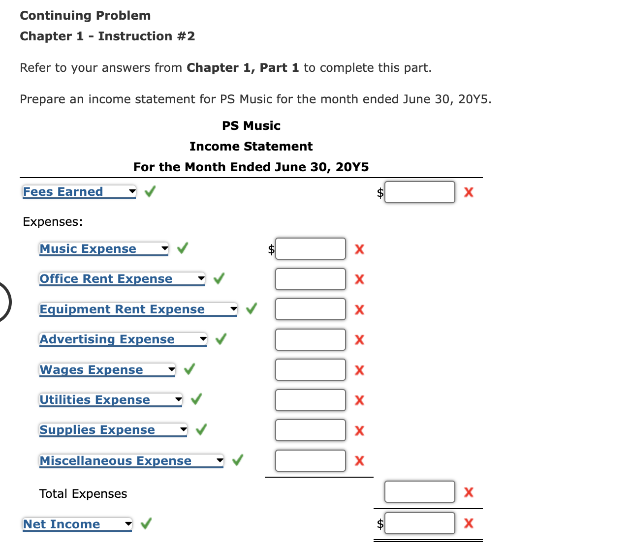 Solved Continuing ProblemChapter 1 - ﻿Instruction #2Refer to | Chegg.com