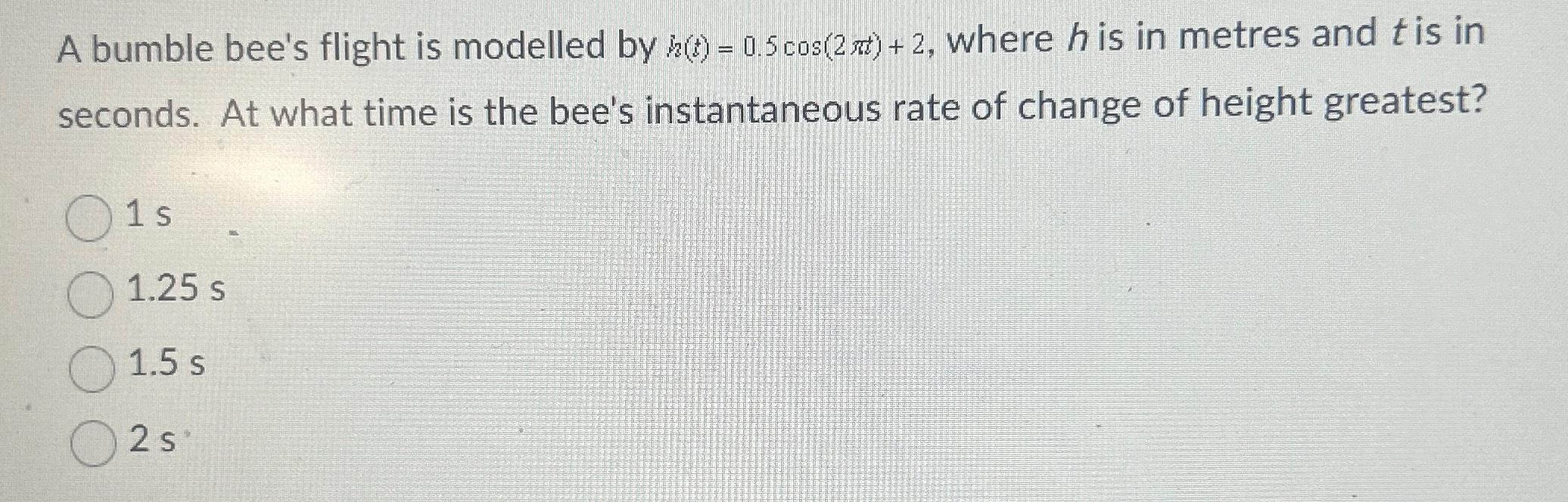 Solved A bumble bee's flight is modelled by | Chegg.com