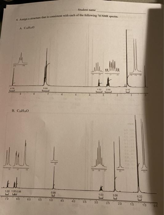 Solved Student name 4. Assign a structure that is consistent | Chegg.com