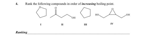 Solved Rank the following compounds in order of increasing | Chegg.com