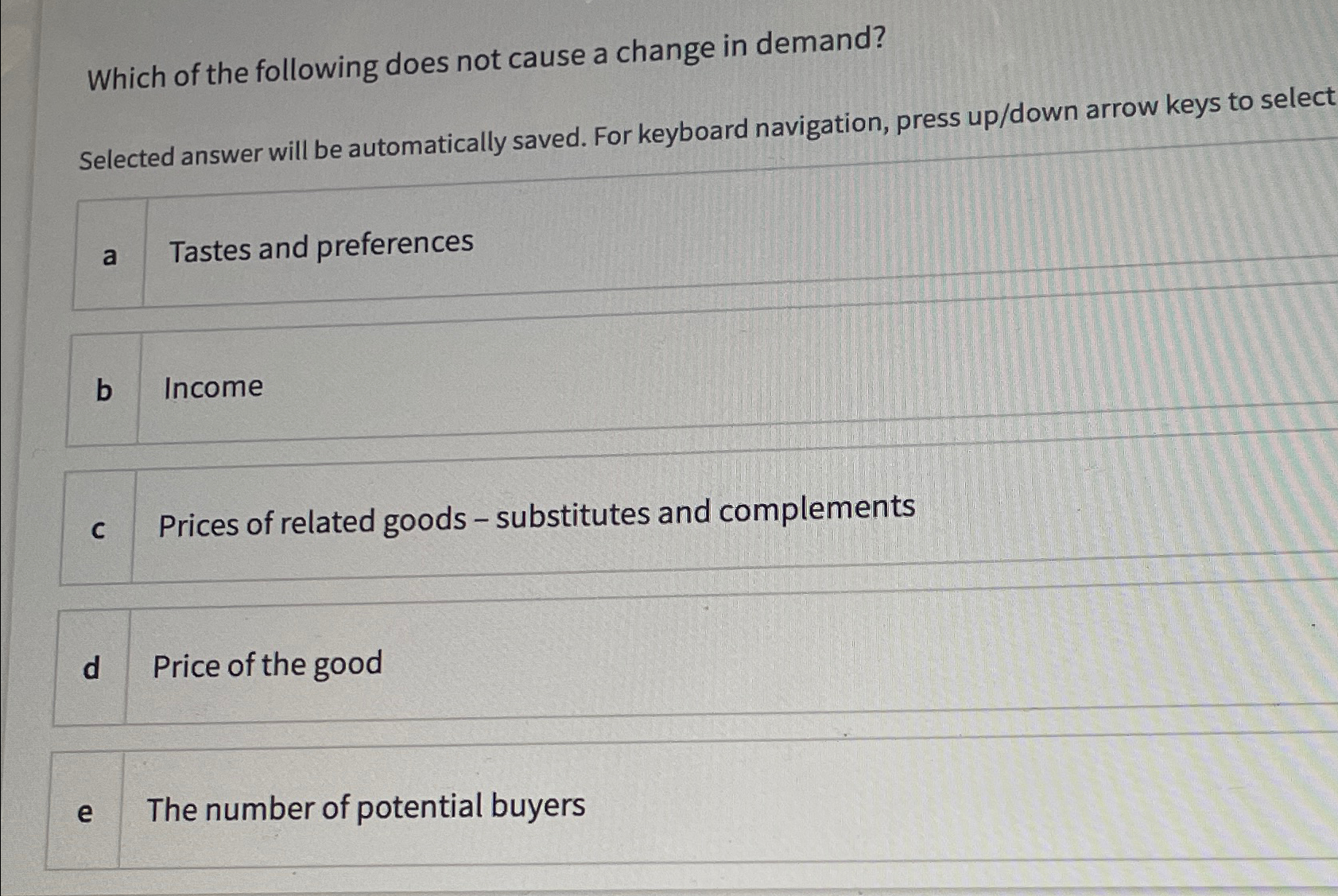 Solved Which of the following does not cause a change in | Chegg.com