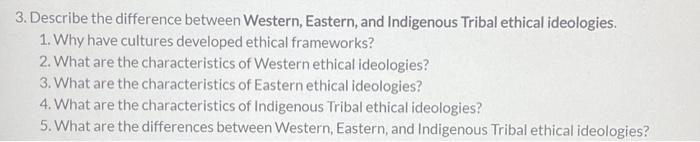 3. Describe the difference between Western, Eastern, | Chegg.com