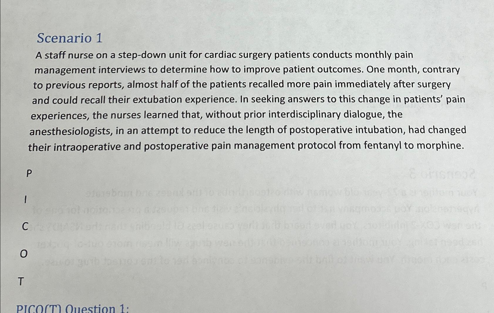 Solved Scenario 1A staff nurse on a step-down unit for | Chegg.com