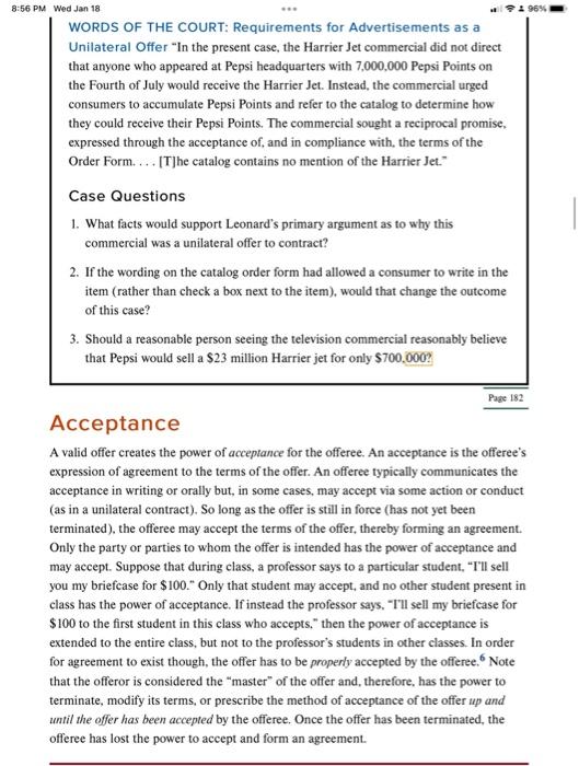 Solved CASE 6.3 Leonard v. PepsiCo, Inc., 210 F.3d 88 (2d | Chegg.com