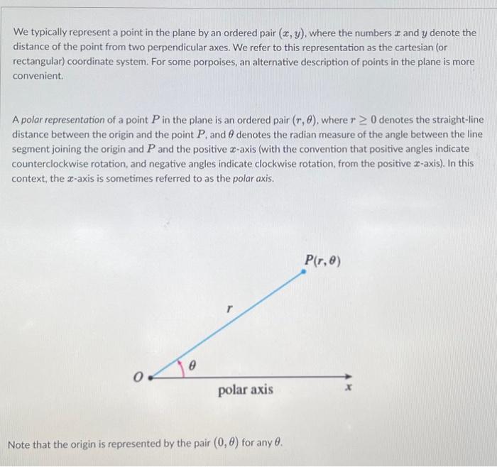 Solved Please do all 5 We typically represent a point in the | Chegg.com