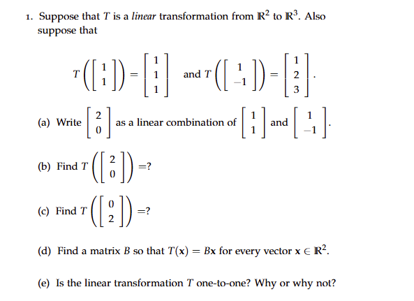 Suppose that T is ﻿a linear transformation from | Chegg.com