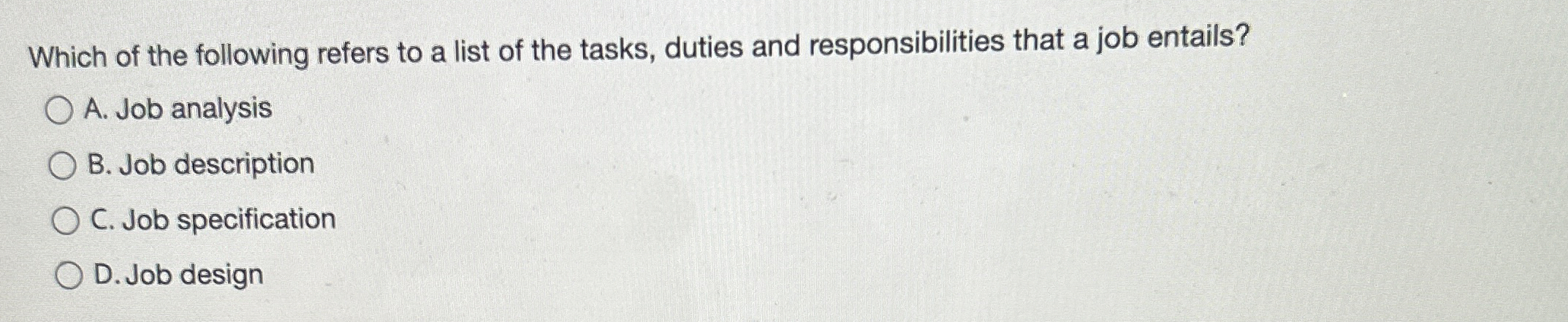 Solved Which of the following refers to a list of the tasks, | Chegg.com