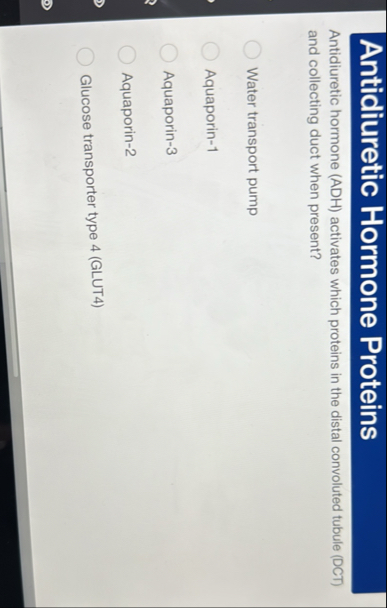 Solved Antidiuretic Hormone ProteinsAntidiuretic hormone | Chegg.com