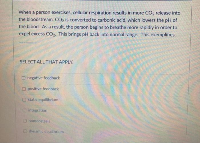 Solved When a person exercises, cellular respiration results | Chegg.com