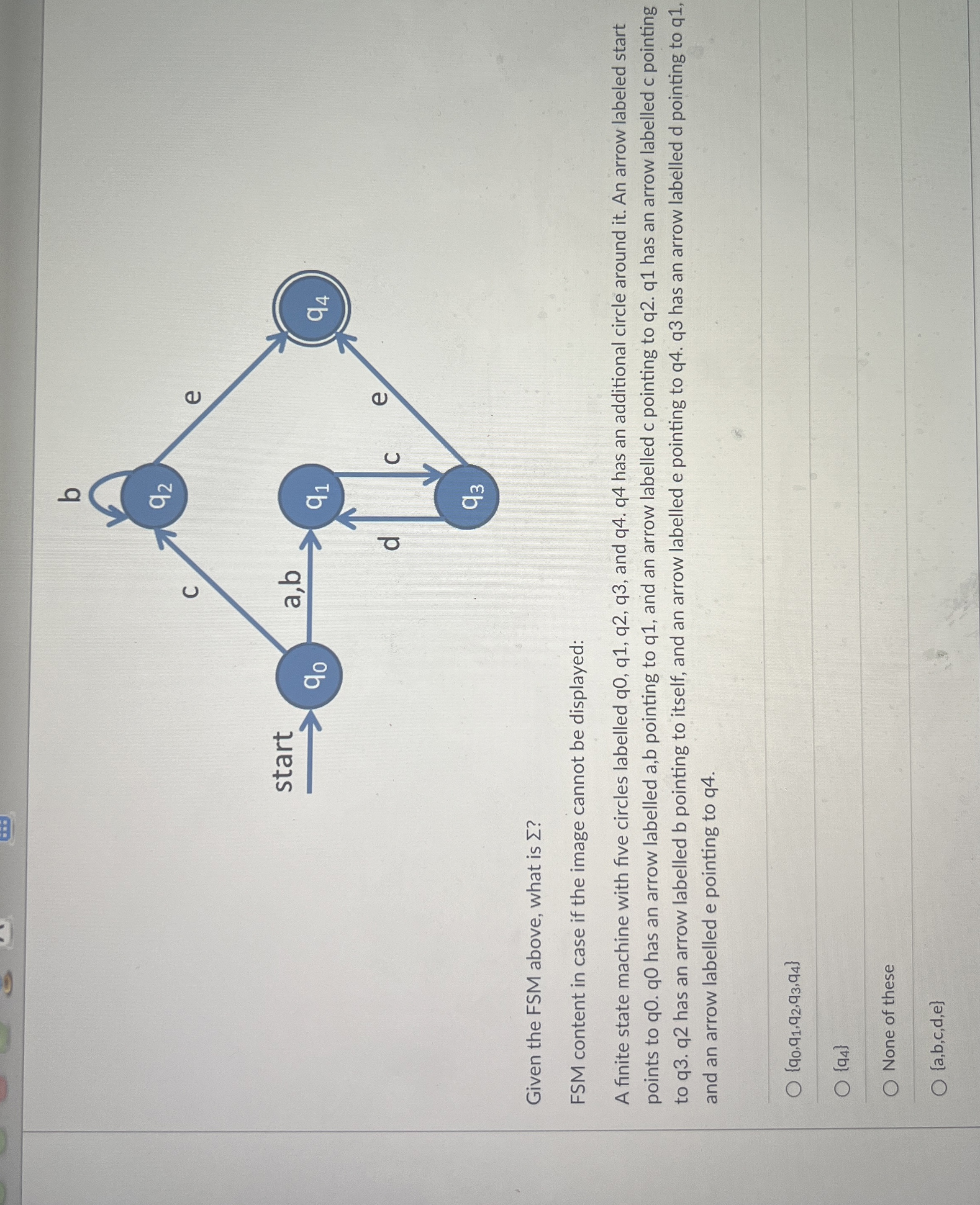 Solved Given the FSM above, what is Σ ?FSM content in case | Chegg.com