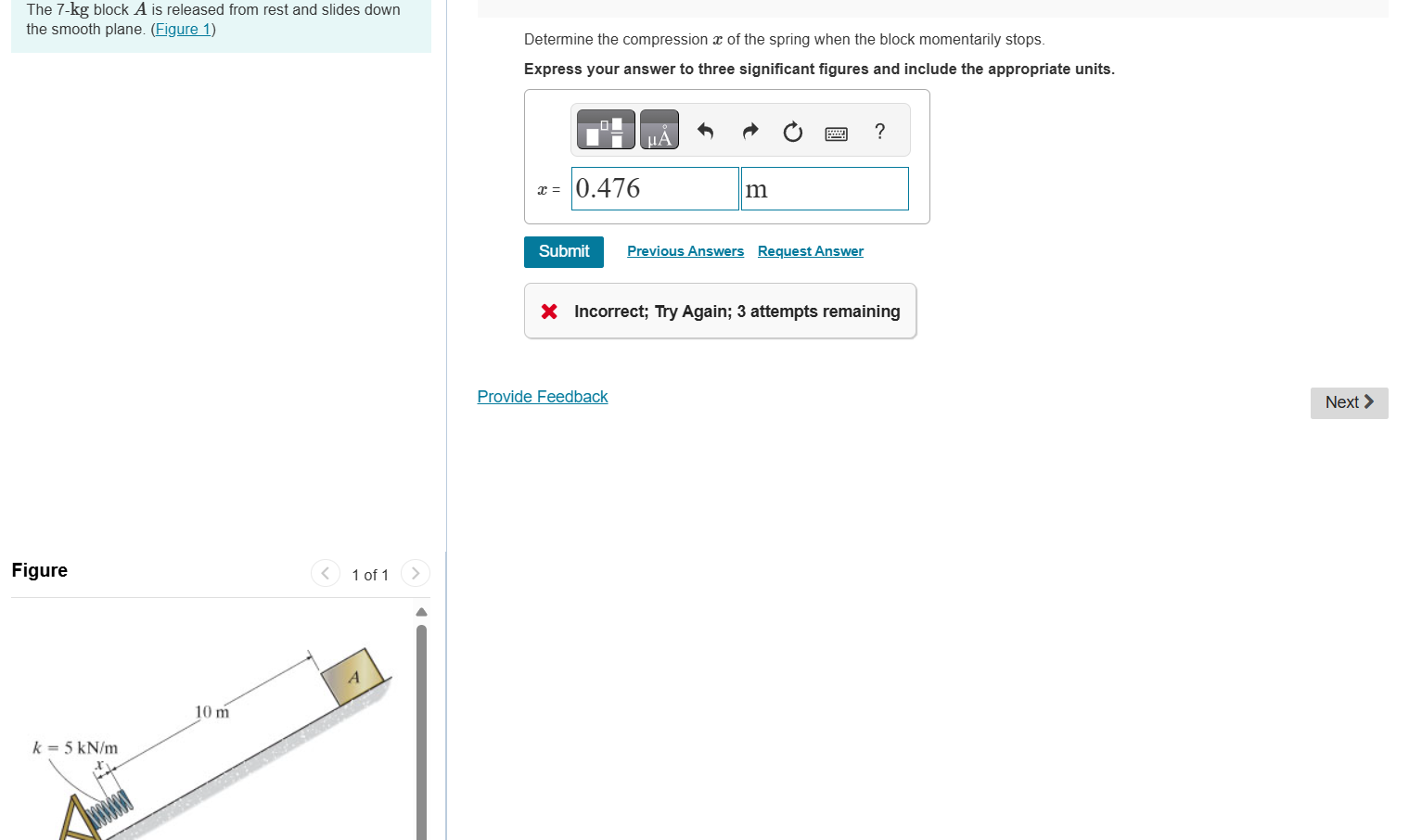 The 7 - ﻿kg block \( ﻿A \) ﻿is released from rest and | Chegg.com