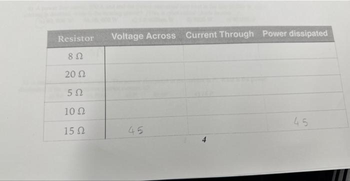 Solved Resistor Voltage Across Current Through Power | Chegg.com