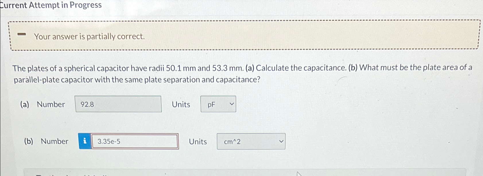 Solved Current Attempt in Progress ﻿Your answer is | Chegg.com