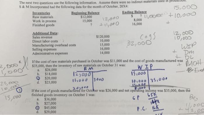Solved 15 000 12 000 Cogs Wip The Next Two Questions Use The