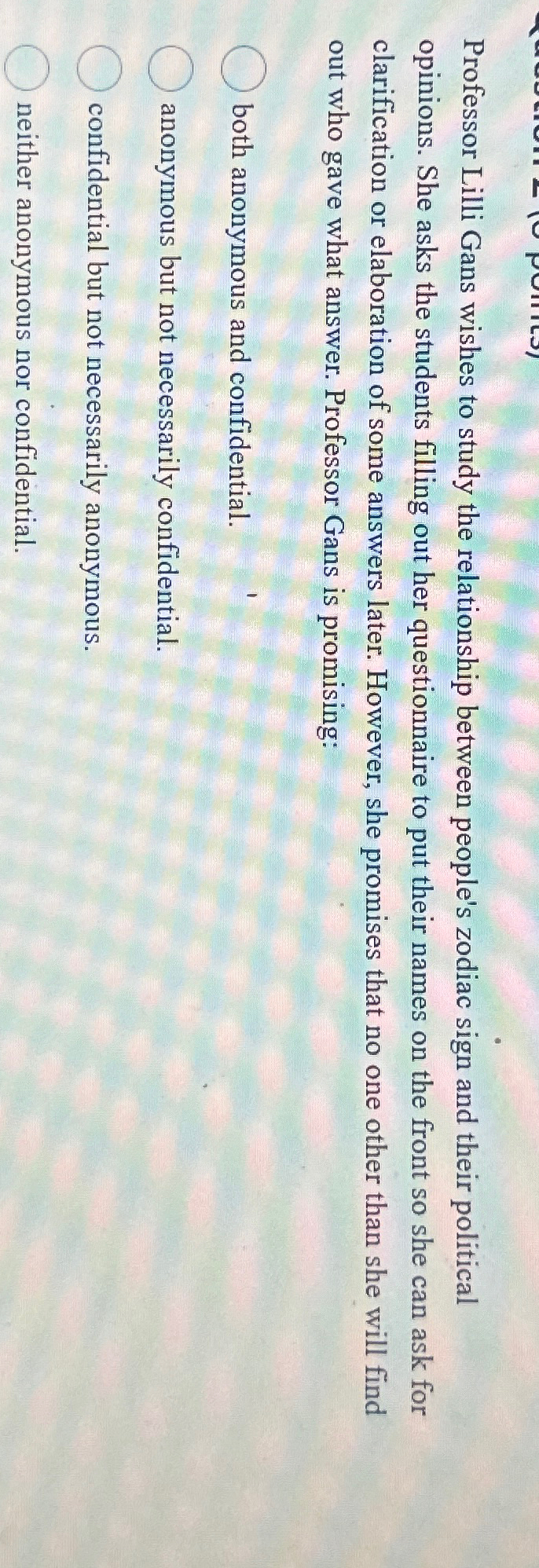 Solved Professor Lilli Gans wishes to study the relationship | Chegg.com