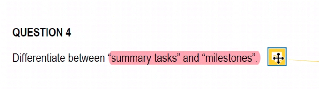 Solved QUESTION 4Differentiate between "summary tasks" and | Chegg.com