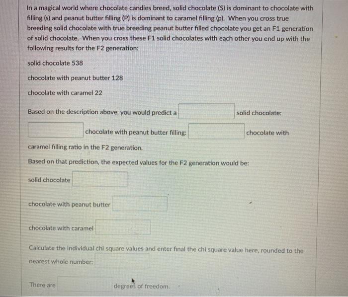 Solved In a magical world where chocolate candies breed, | Chegg.com