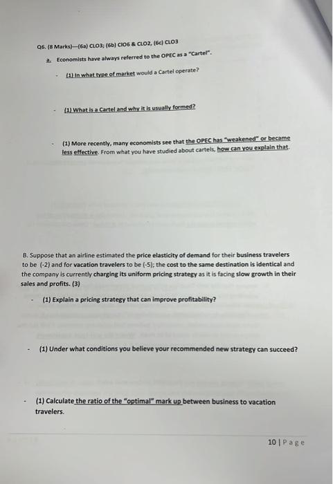 Solved Q6. (8 Marks)-(6a) Clo3; (6b) Clob8clo2,(6cl)ClO3 a. | Chegg.com