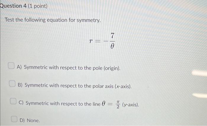 Solved Using tests for symmetry, the following equation | Chegg.com