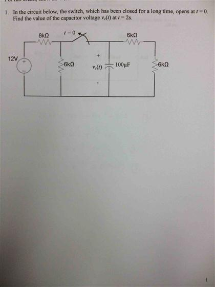 Solved In the circuit below, the switch, which has been | Chegg.com