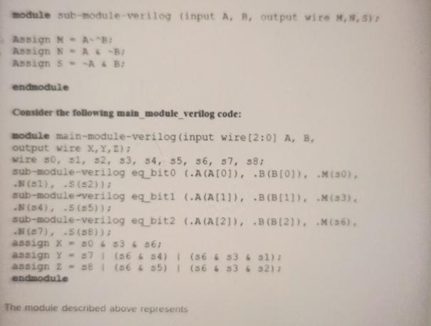 Solved Module Sub Module Verilog Input Ab output Wire