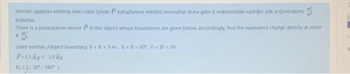 Sinirlan ąagida verilmis olan cisim isinde Pˉ | Chegg.com