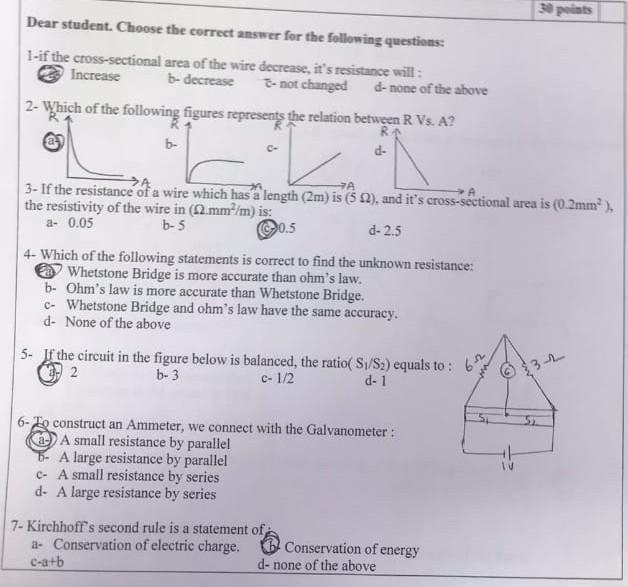 Solved Dear student. Choose the correct answer for the | Chegg.com
