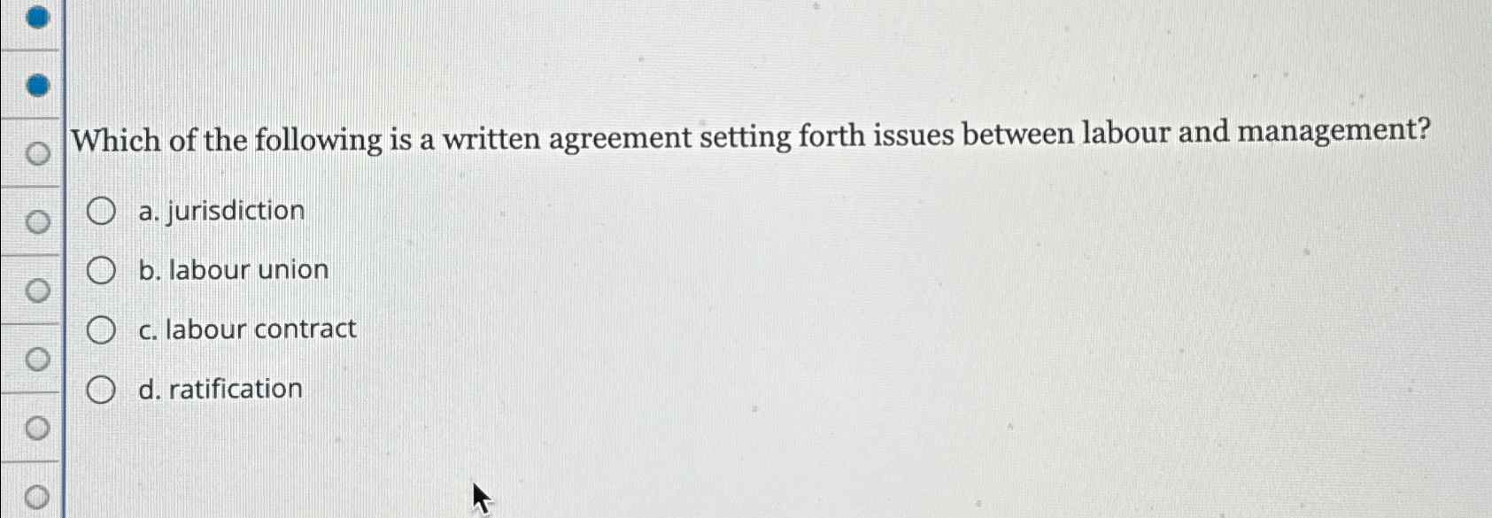 Solved Which of the following is a written agreement setting | Chegg.com