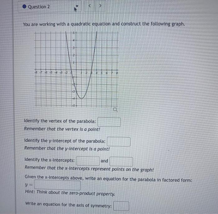 Solved You are working with a quadratic equation and | Chegg.com