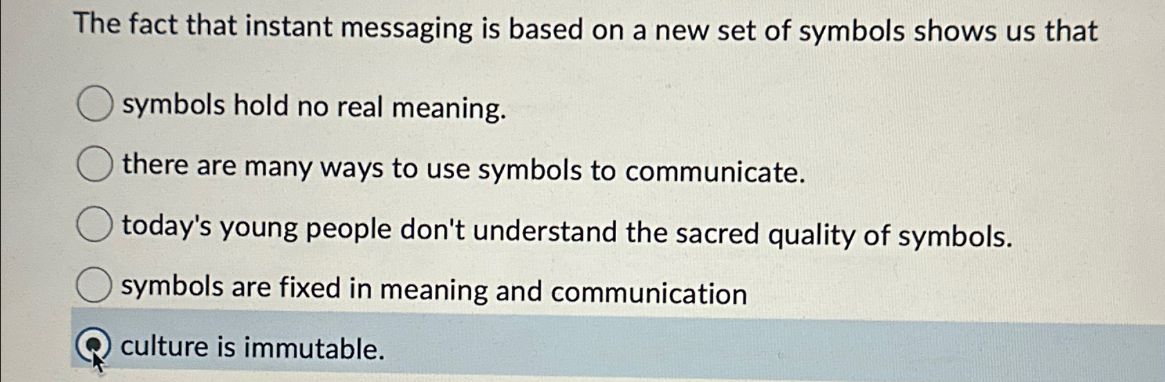 Solved The fact that instant messaging is based on a new set | Chegg.com