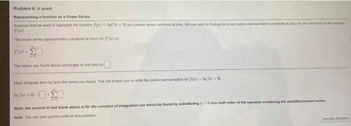 Solved Problem 6. ft point) Representing a function as a | Chegg.com