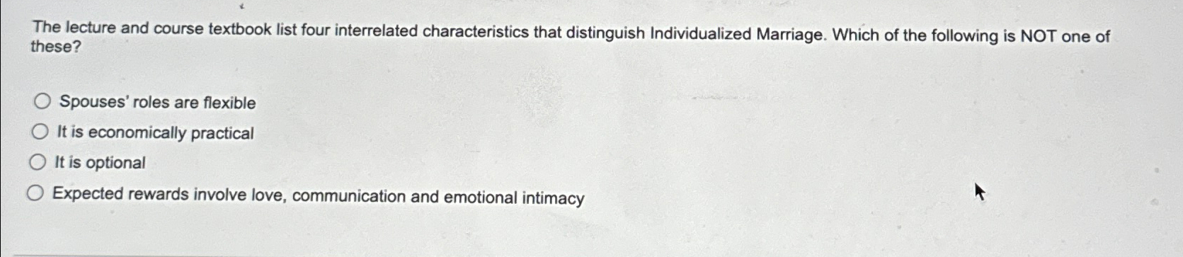 Solved The lecture and course textbook list four | Chegg.com