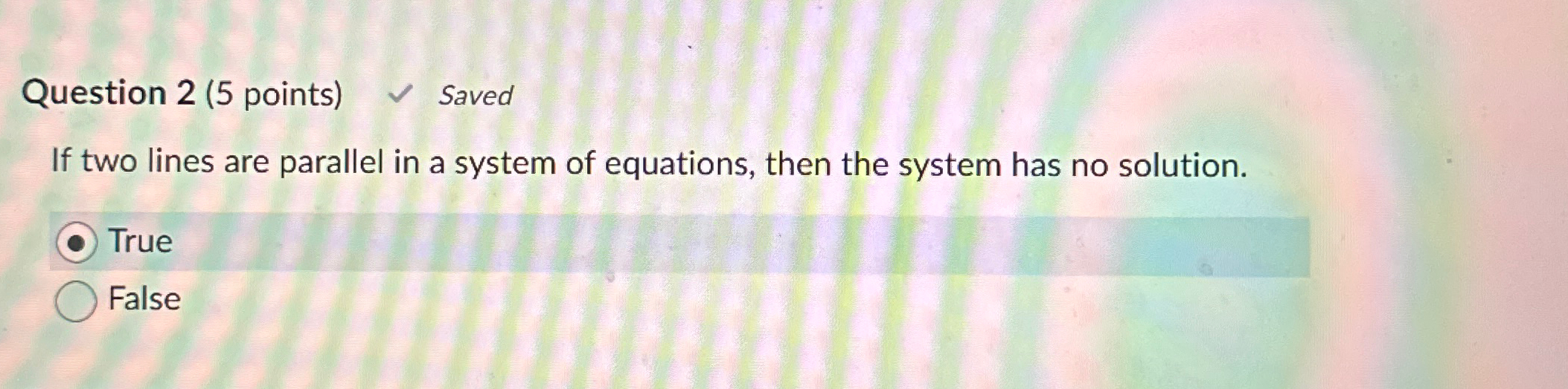 Solved Question 2 ( 5 points) SavedIf two lines are | Chegg.com Solved Question 2 ( 5 points) SavedIf two lines are | Chegg.com