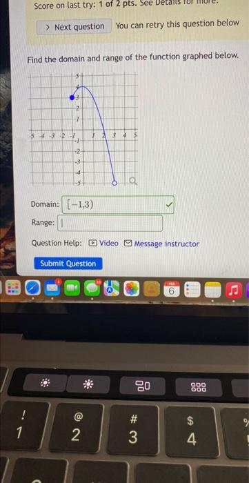 Solved You can retry this question below Find the domain and | Chegg.com