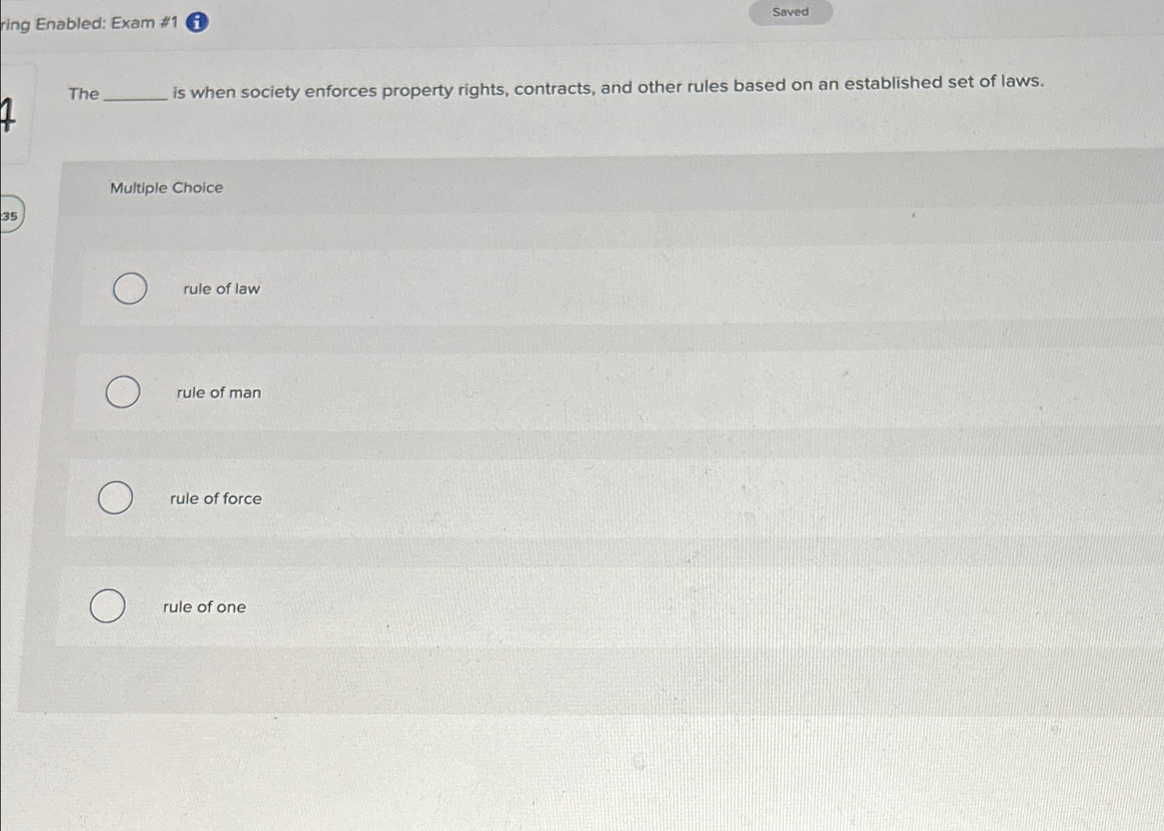 Solved ring Enabled: Exam #1 (i)The is when society enforces | Chegg.com