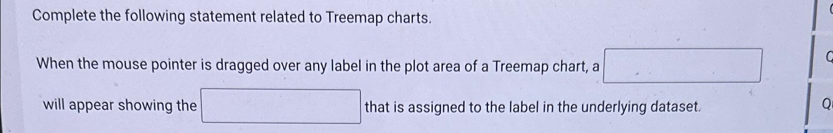 Solved Complete the following statement related to Treemap | Chegg.com