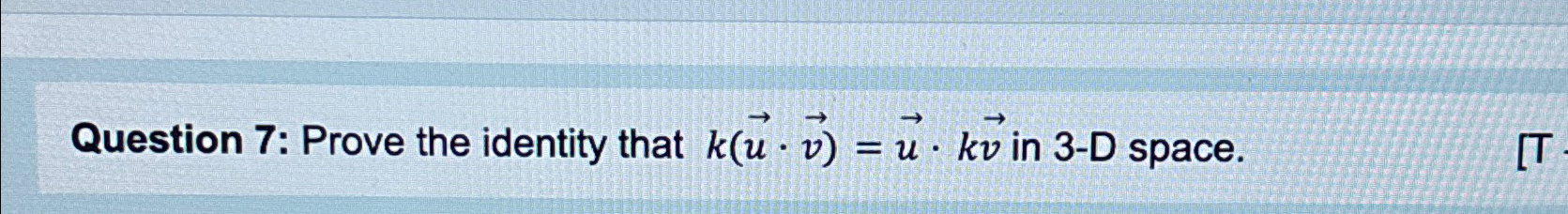 Solved Question 7: Prove the identity that | Chegg.com