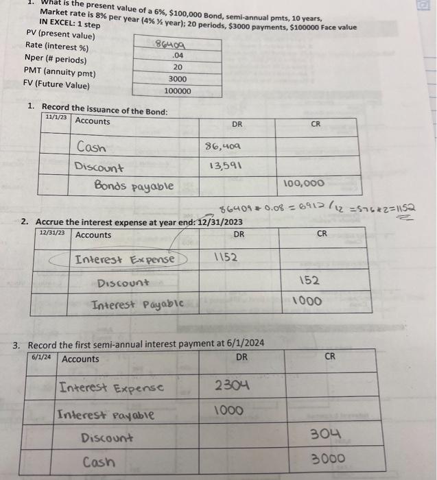 Solved What is the present value of a 6%, $100,000 Bond, | Chegg.com