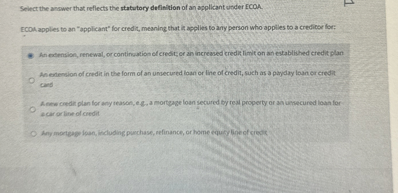 Solved Select the answer that reflects the statutory | Chegg.com