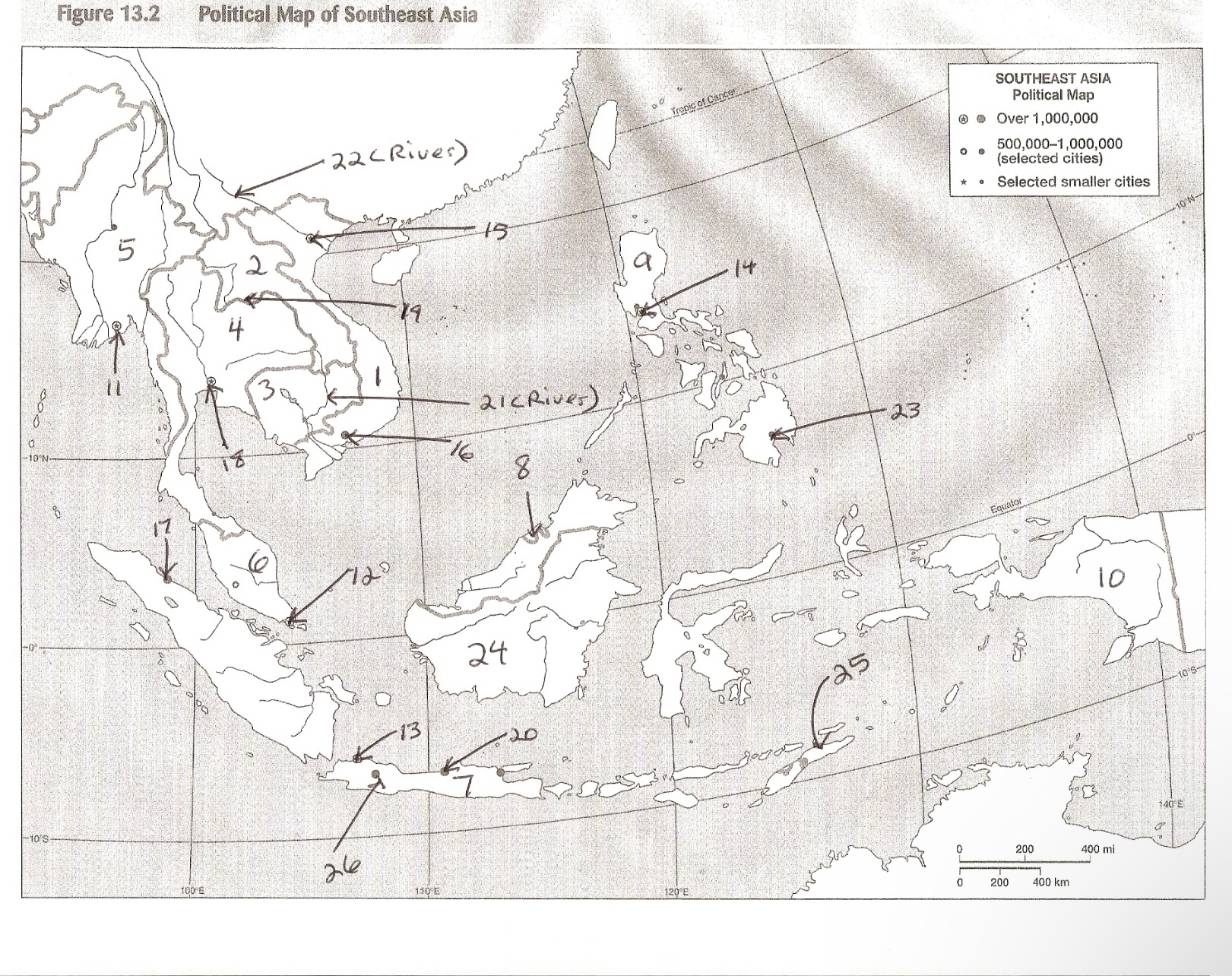 Figure 13.2 ﻿Political Map of Southeast Asia | Chegg.com